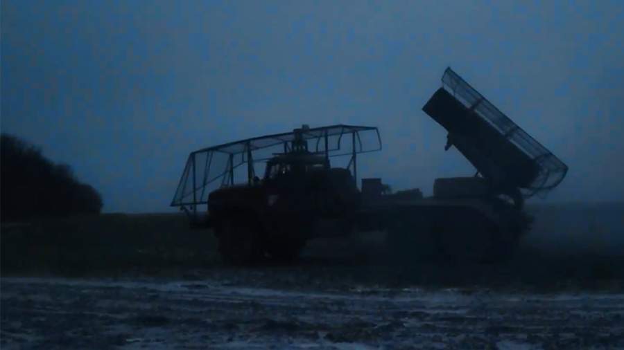 The calculation of MLRS "Grad" destroyed the accumulation of manpower ...