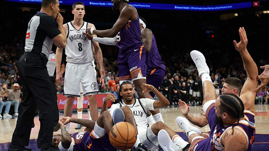 Russian basketball player Demin received a technical foul for pushing ...